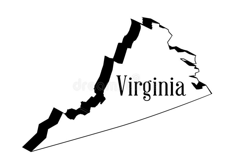 Virginia Map Silhouette in 3D Stock Vector - Illustration of outline ...
