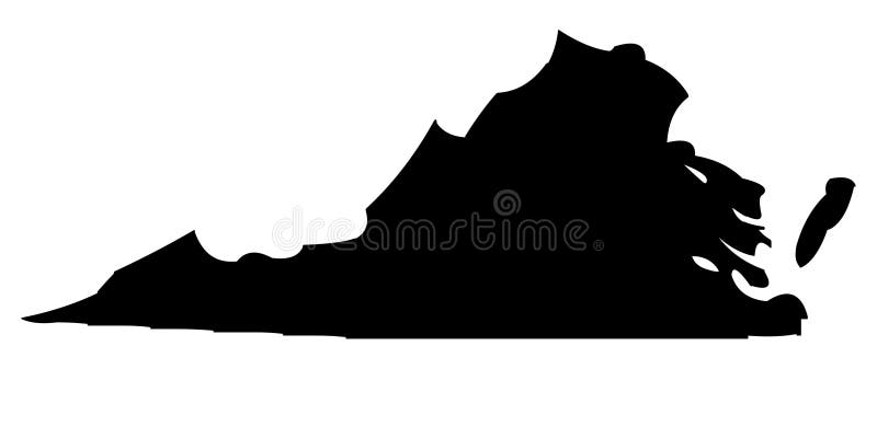 Virginia Map Silhouette Vector Illustartion Stock Vector - Illustration ...