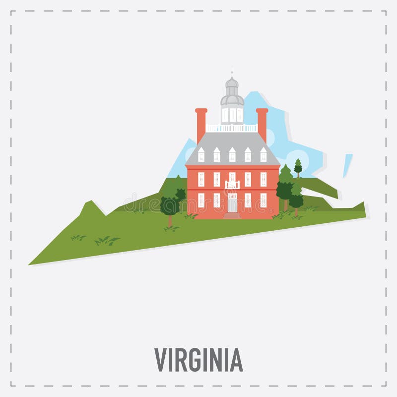 Virginia Map Sticker. Vector Illustration Decorative Design Stock ...