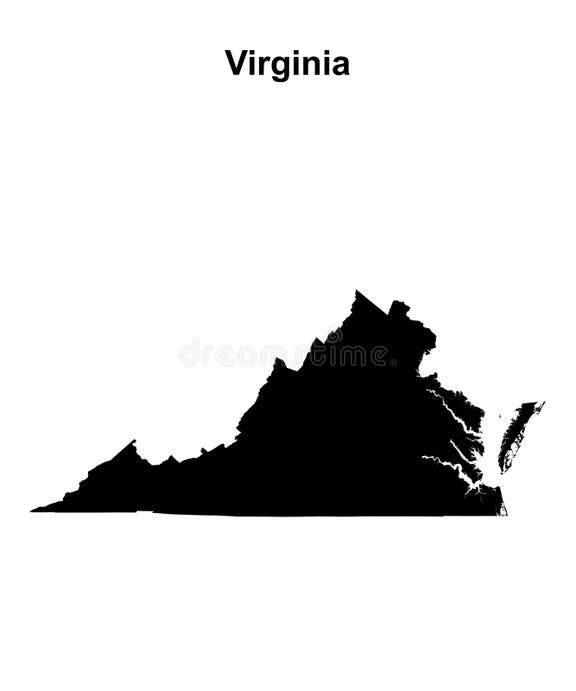 Virginia outline map stock vector. Illustration of tourism - 360689008