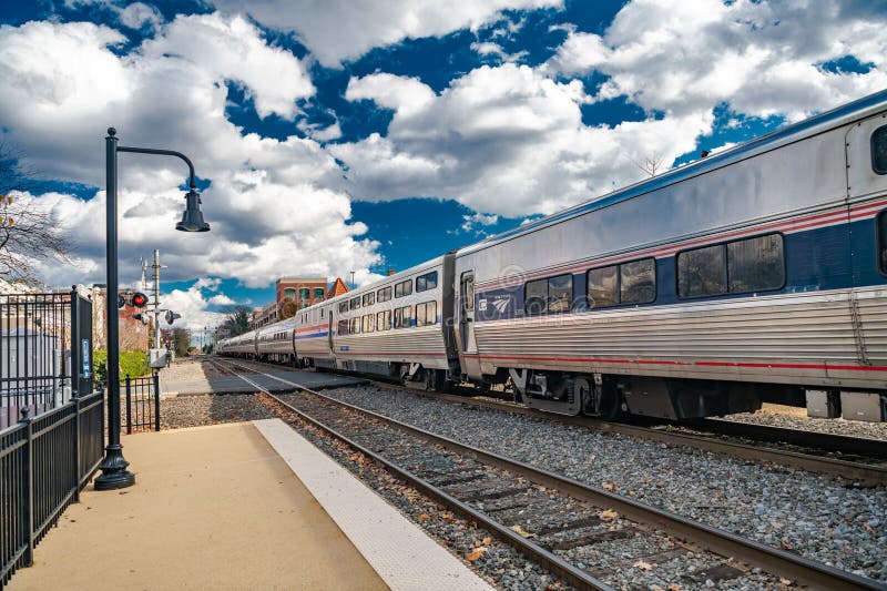 Virginia Railway Express Train at the Train Station in Manassas ...