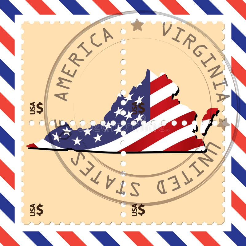 Virginia Stamp. Vector Illustration Decorative Design Stock Vector ...