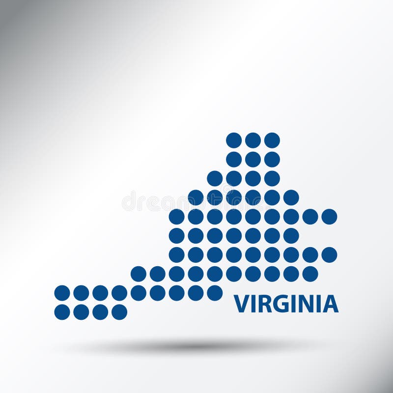 Virginia State Abstract Dotted Map Stock Vector - Illustration of ...
