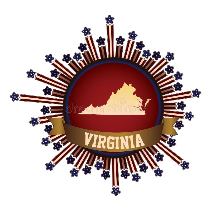 Virginia State Button with Banner. Vector Illustration Decorative ...