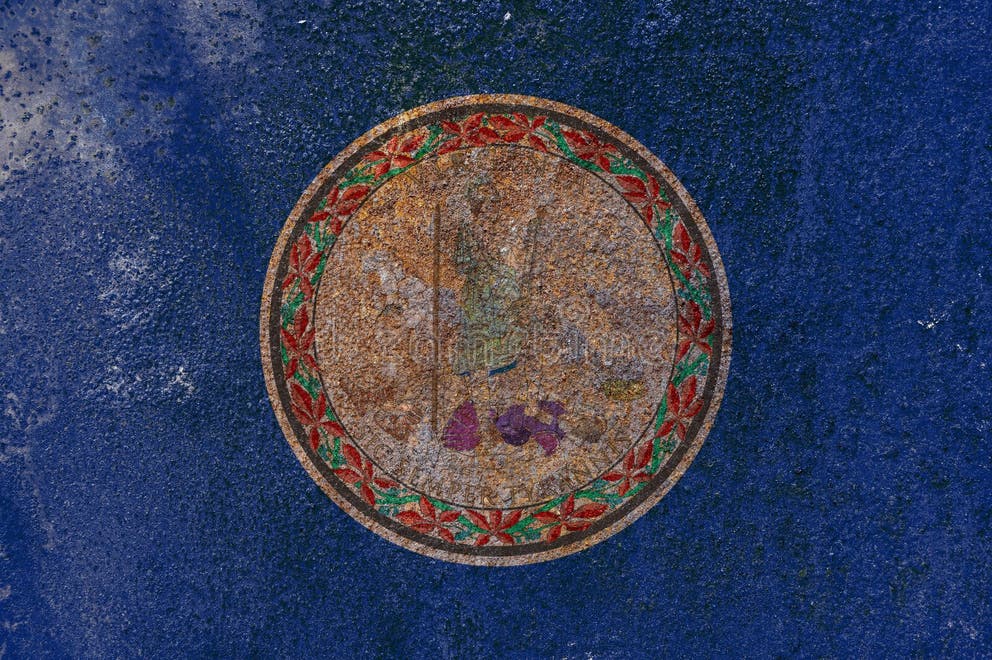 Virginia State Flag. Dirty Virginia State Flag on Rusty Metal Surface ...