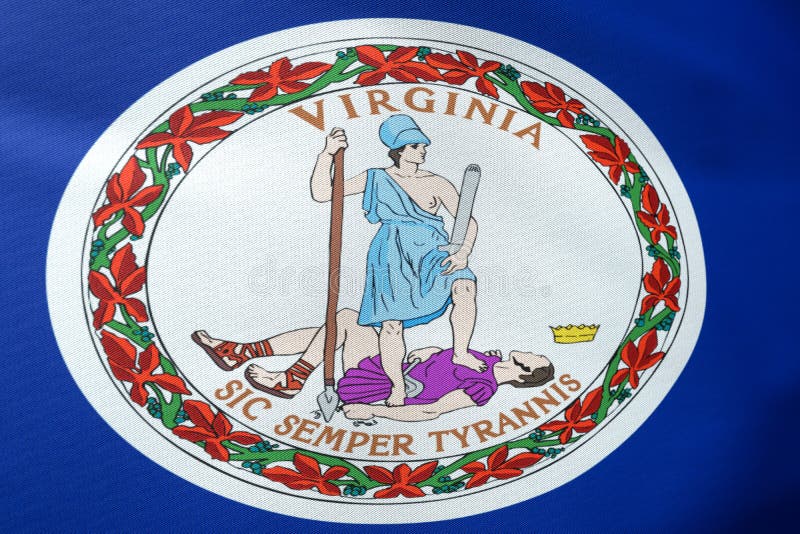 Virginia State Flag Waving in the Wind. Close Stock Image - Image of ...