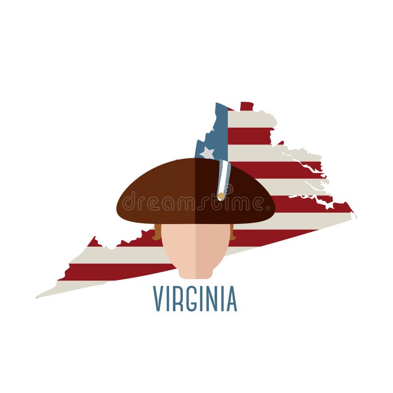Virginia State Map with Colonial Williamsburg. Vector Illustration ...
