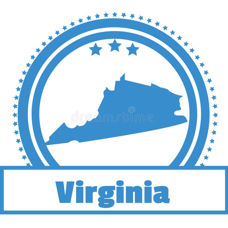 Virginia State Map Label. Vector Illustration Decorative Design Stock ...