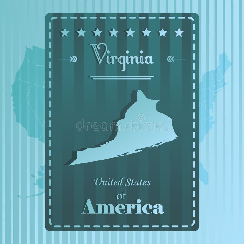 Virginia State Map Label. Vector Illustration Decorative Design Stock ...