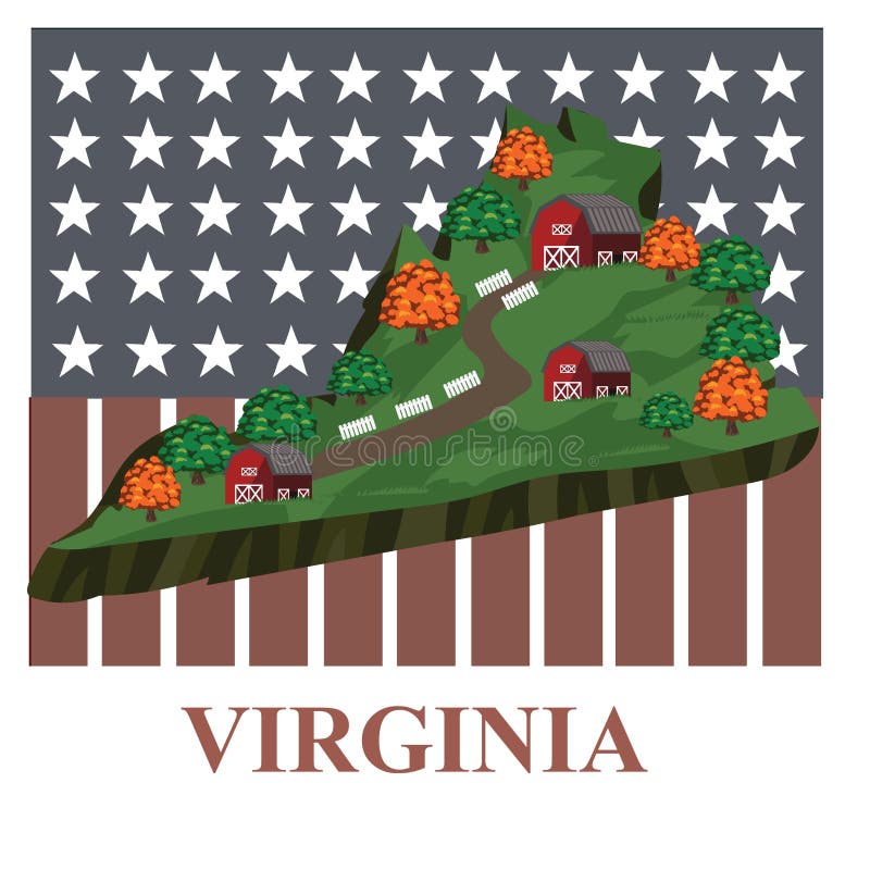 Virginia State Map. Vector Illustration Decorative Design Stock ...