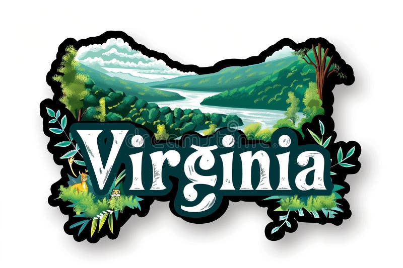 Virginia State Sticker stock photo. Image of emblem - 314889962