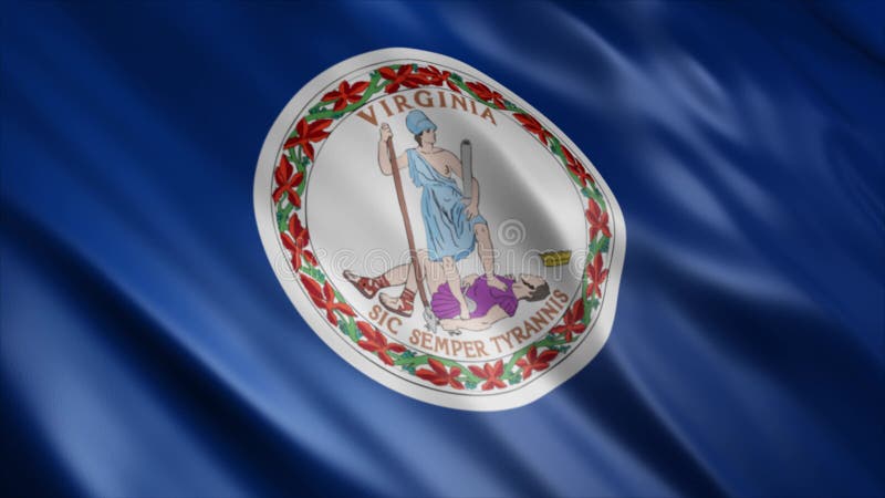 Virginia State (USA) Flag Animation with Seamless Loop Stock Video ...
