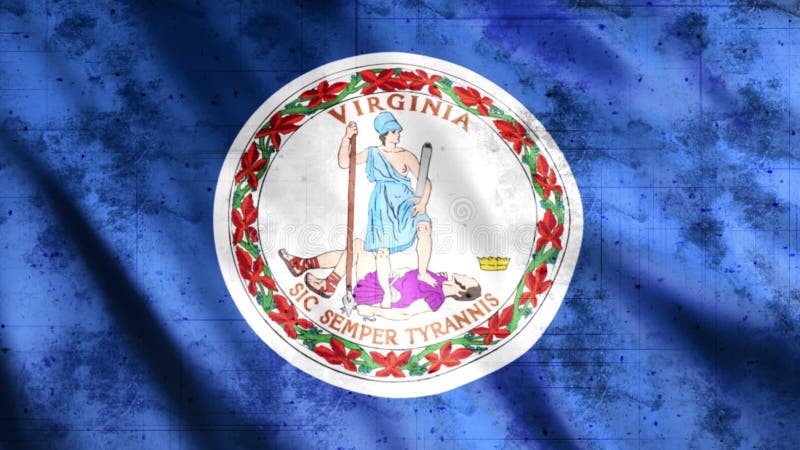 Virginia State (USA) Grunge Flag Video Animation with Seamless Loop ...