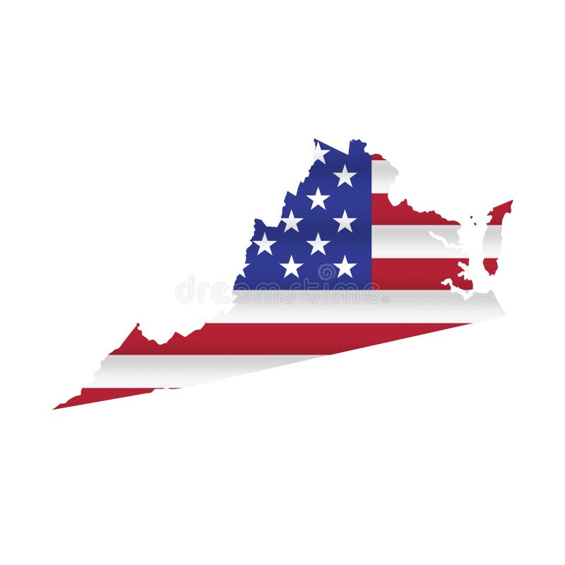 Virginia US State Flag Map Vector Isolated Stock Vector - Illustration ...