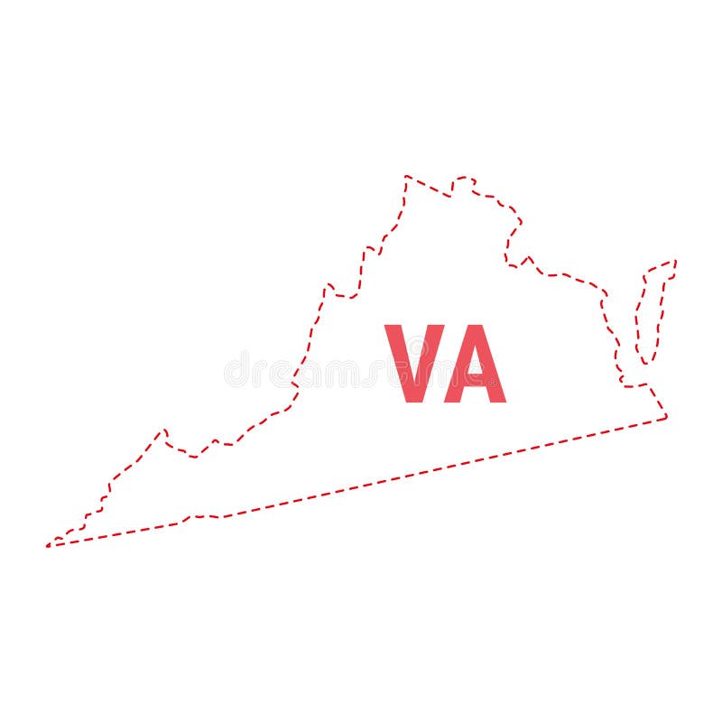 Virginia US State Outline Map with the Handwritten HOME Word ...