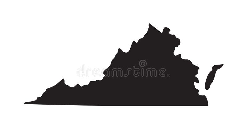 Virginia Va State Map Shape Silhouette Stock Vector - Illustration of ...