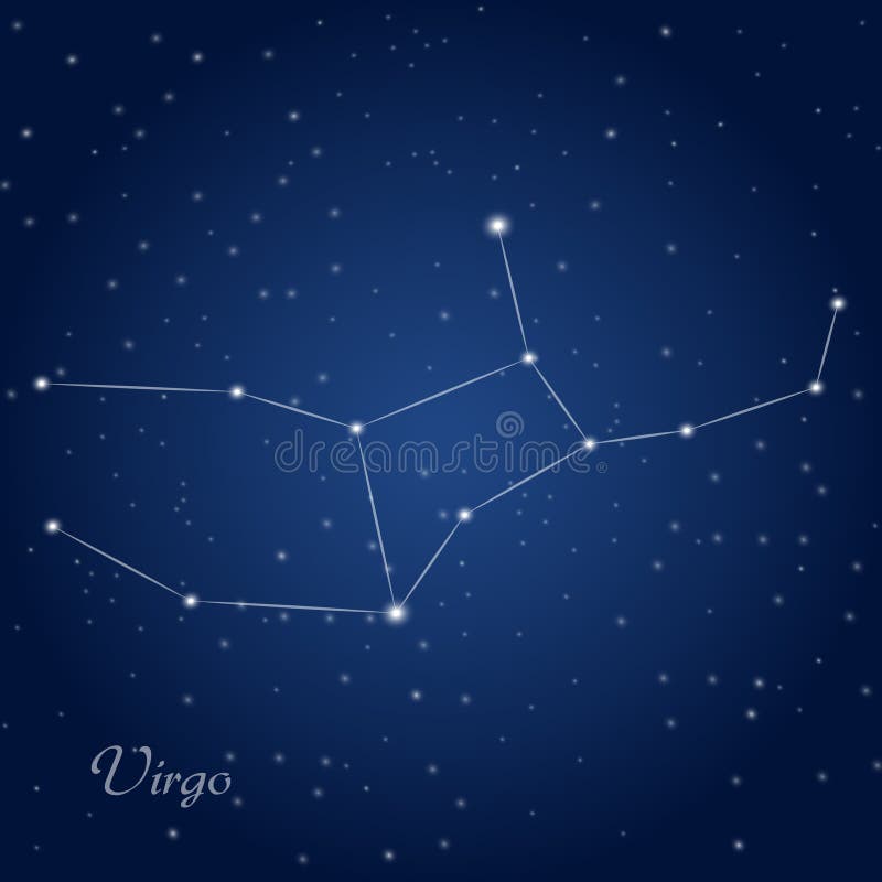 Virgo constellation zodiac stock vector. Illustration of sign - 59047367