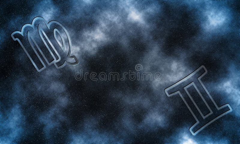 Virgo and Gemini Compatibility Stock Illustration - Illustration of ...