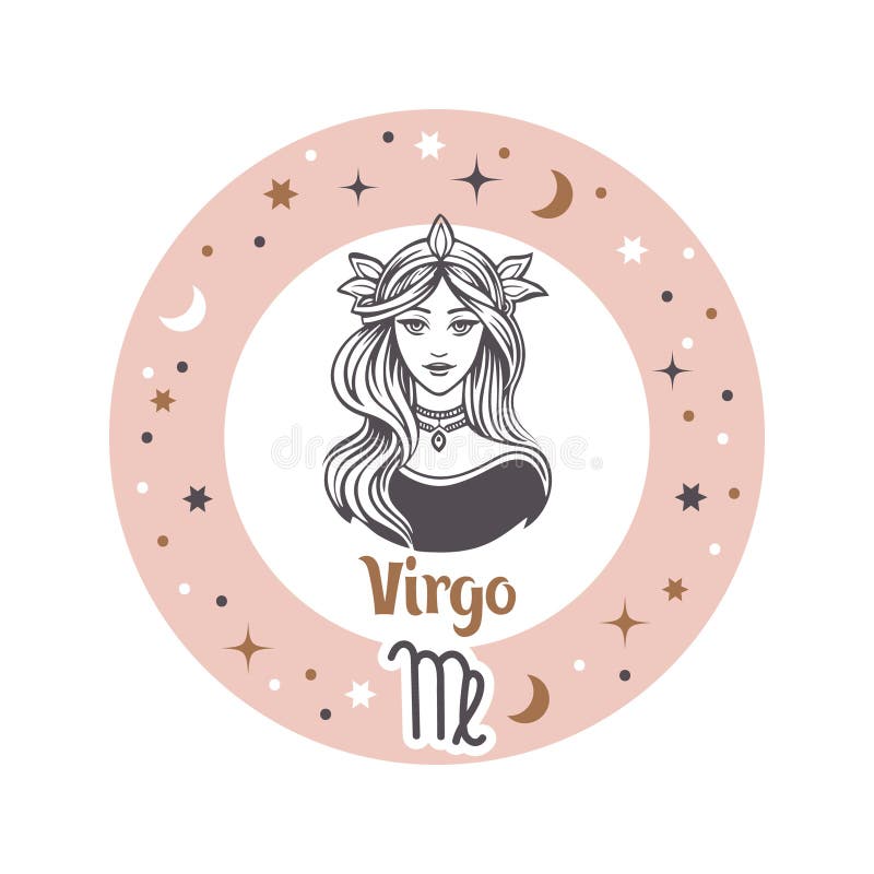 Virgo Zodiac Sign, Astrological Sign of the Horoscope in an Ornamental ...