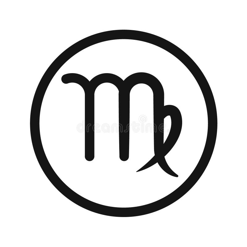 Virgo Zodiac Sign Icon Black And White Vector Sign Stock Illustration