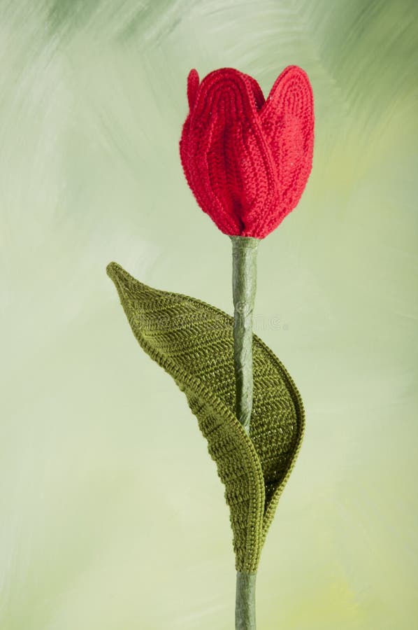 Virkade tulpaner arkivfoto. Bild av garn, handarbete - 35348742
