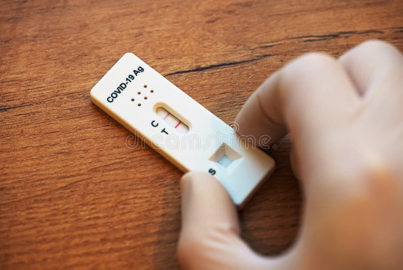 Virologist Showing Positive Antigen Rapid Test Stock Photo - Image of ...