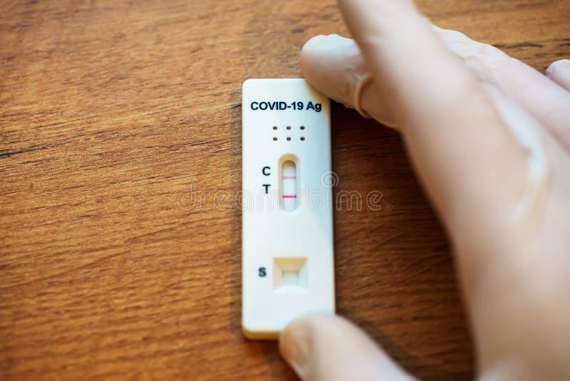 Virologist Showing Positive Antigen Rapid Test Stock Photo - Image of ...