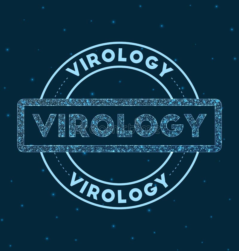 Virology. Glowing Round Badge Stock Vector - Illustration of acid ...