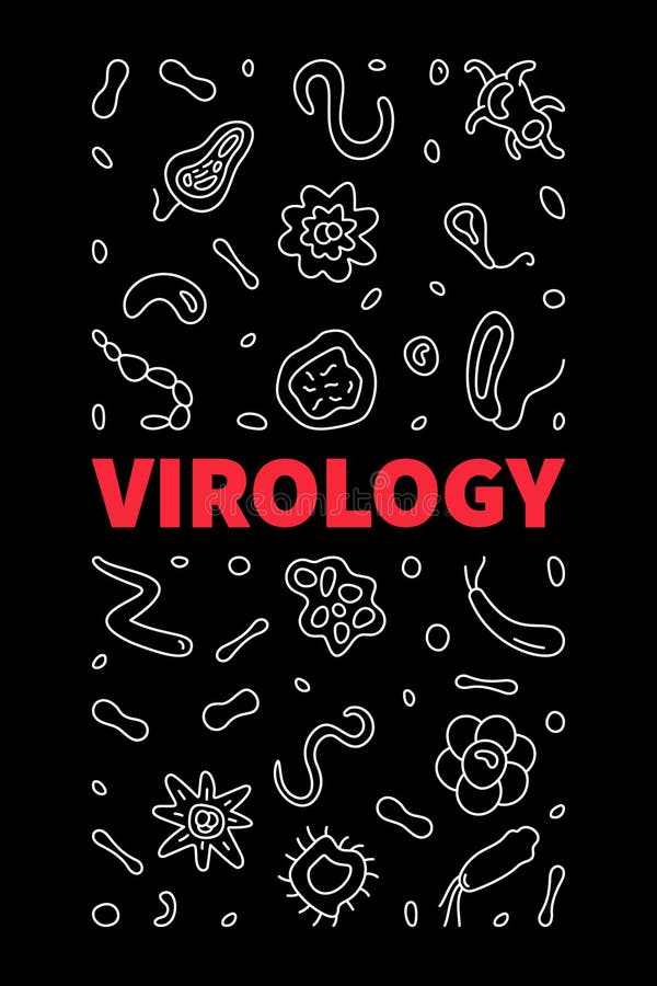 Virology Vector Microbiology and Viruses Concept Thin Line Dark ...