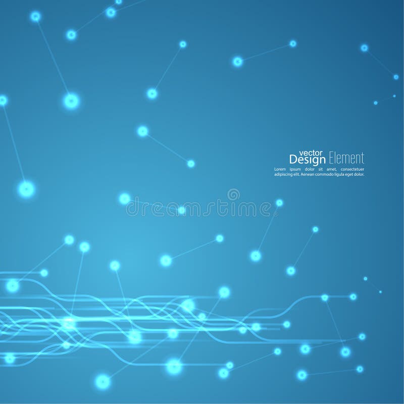 Virtual Abstract Background with Particle Stock Vector - Illustration ...