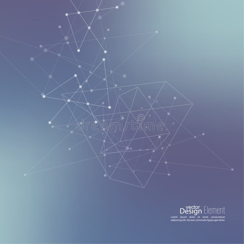 Virtual Abstract Background with Particle Stock Vector - Illustration ...