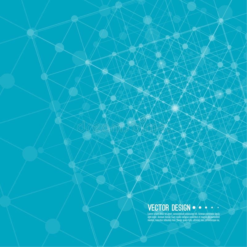 Virtual Abstract Background Stock Vector - Illustration of array, atom ...