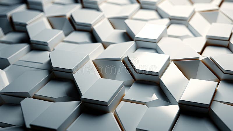 Virtual Abstract White Honeycomb Mosaic Hexagonal Background Stock ...