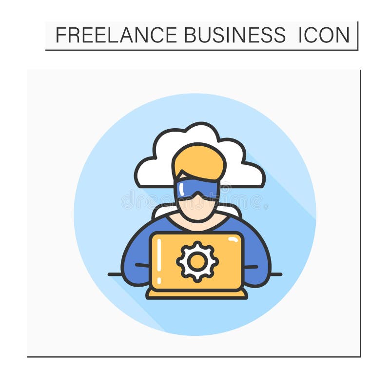 Virtual Administrator Color Icon Stock Vector - Illustration of ...