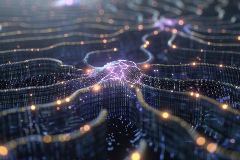 Virtual AI Assistant with Glowing Neural Maps for Advanced Algorithm ...