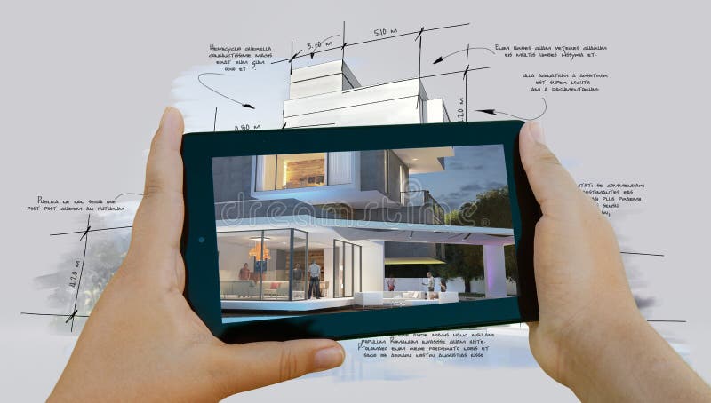Virtual Architecture Project App Stock Image - Image of reality ...