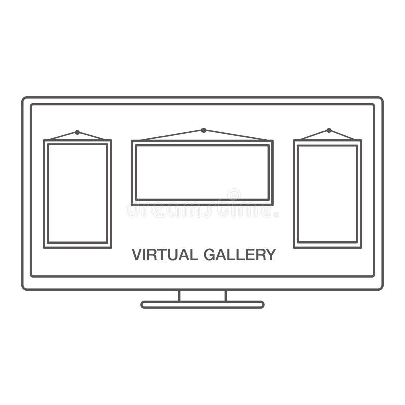 Virtual Art Gallery Excursion or Museum.Online Museum Concept Stock ...