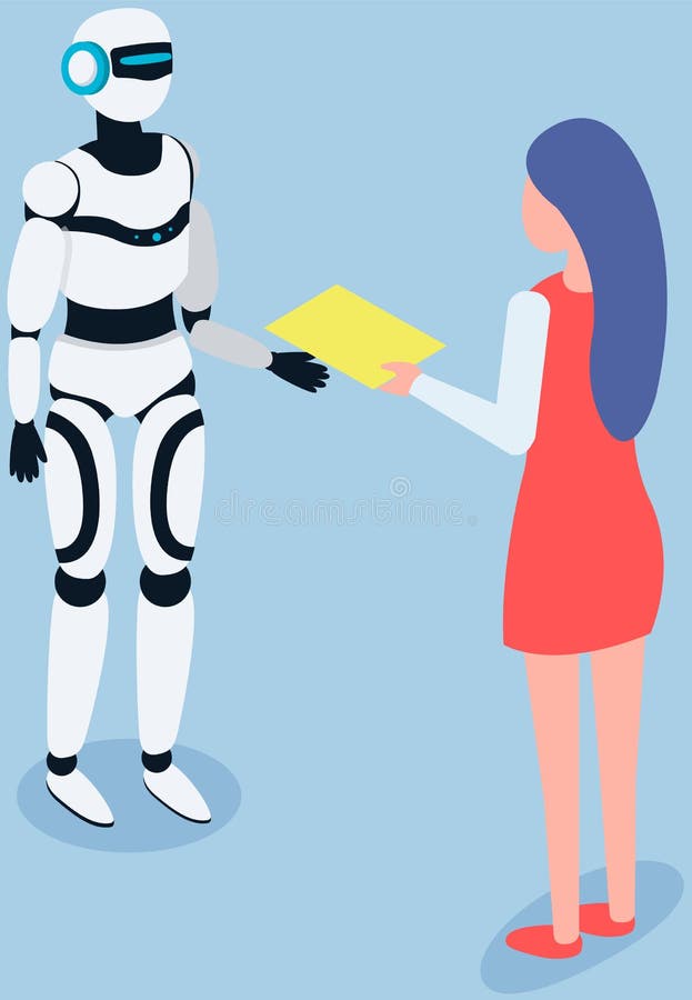 Virtual Assistance Vector Concept. Robot Automatic Machine ...