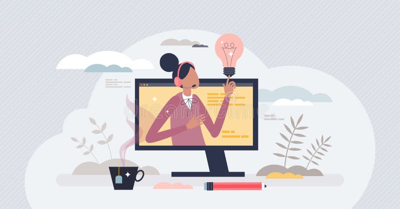 Virtual Assistant As Distant Customer Support Operator Tiny Person ...