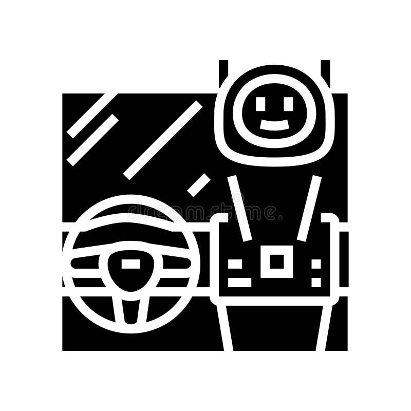 Virtual Assistant Car Glyph Icon Vector Illustration Stock Illustration ...