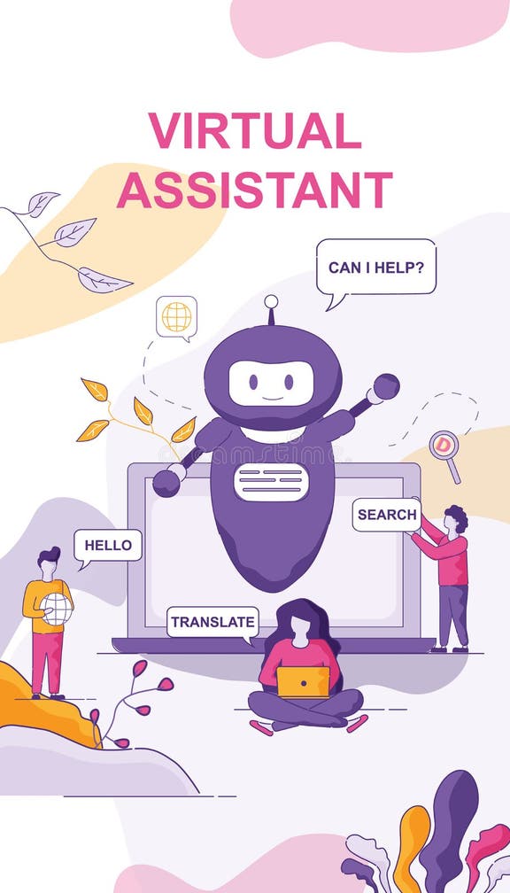 Virtual Assistant Chat Bot for Personal Computer Stock Vector ...