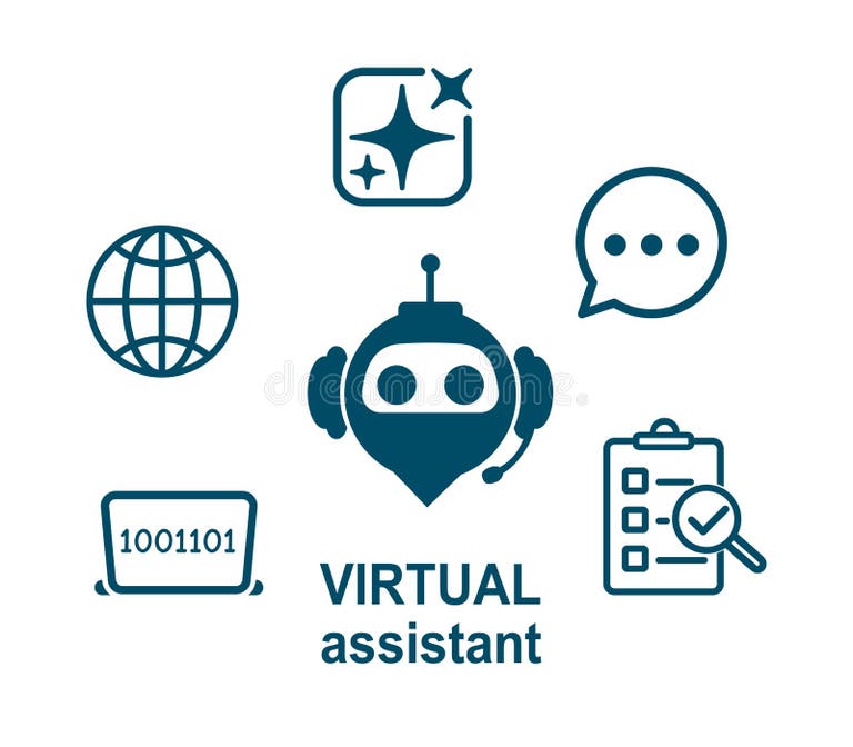 Virtual Assistant Chatbot Icon for Support Service Concept, Smart AI ...