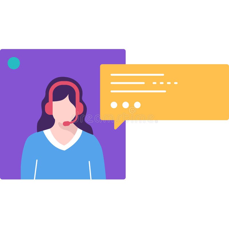 Virtual Assistant Icon Hotline Service Flat Vector Stock Vector ...