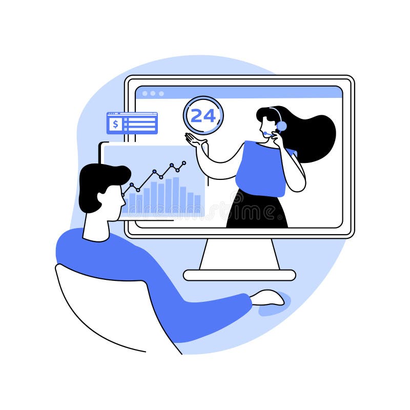 Virtual Assistant Isolated Cartoon Vector Illustrations. Stock Vector ...