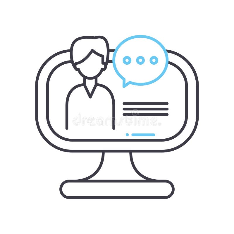 Virtual Assistant Line Icon, Outline Symbol, Vector Illustration ...