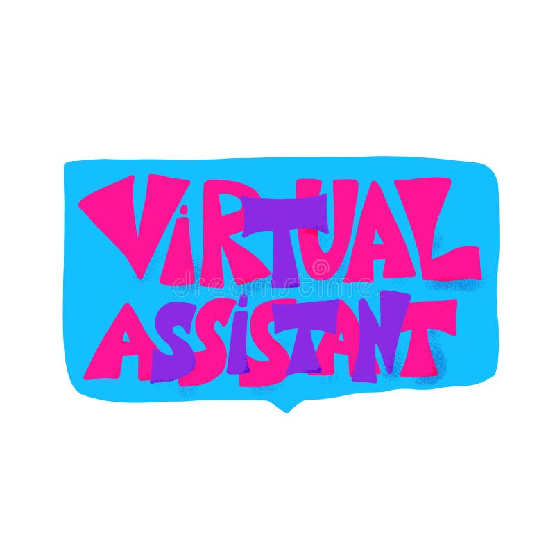 Virtual Assistant Text. Vector Hand Drawn Quote Stock Vector ...