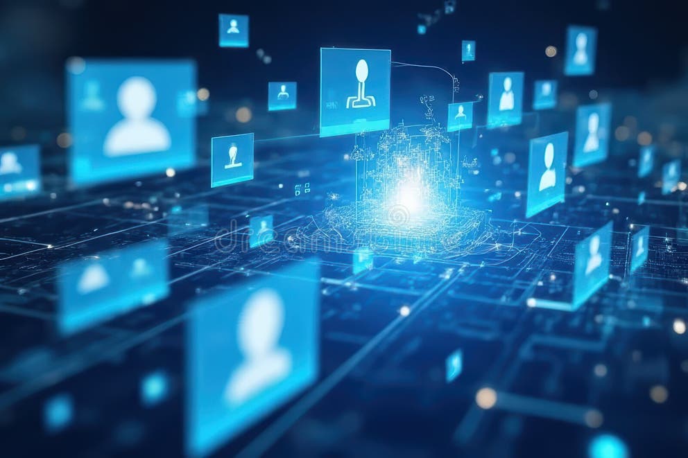 Virtual Assistant User Experience Stock Illustration - Illustration of ...