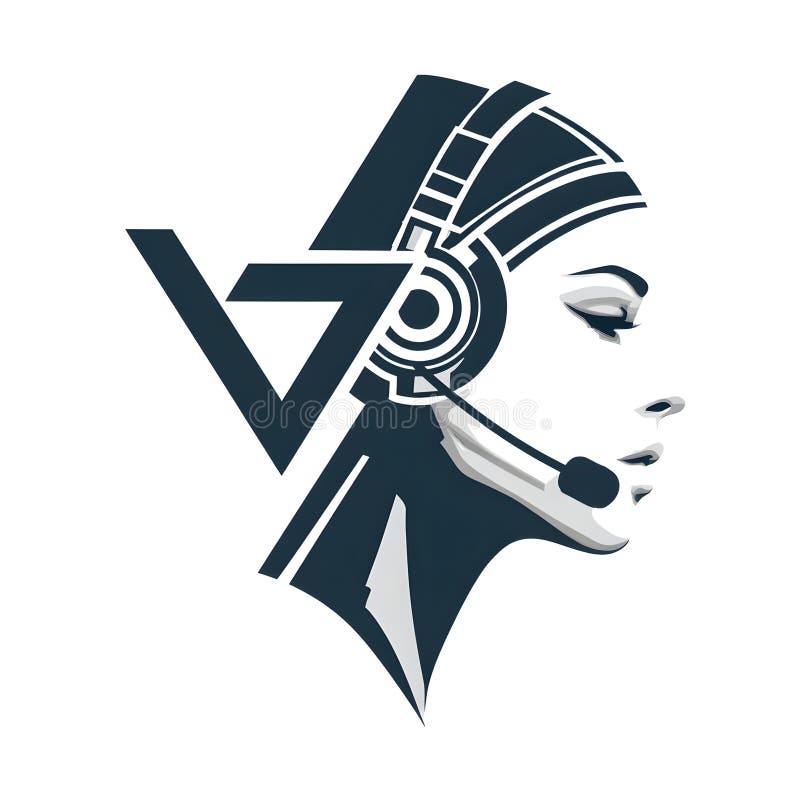 Virtual Assistant Wearing Headset Representing Digital Communication ...