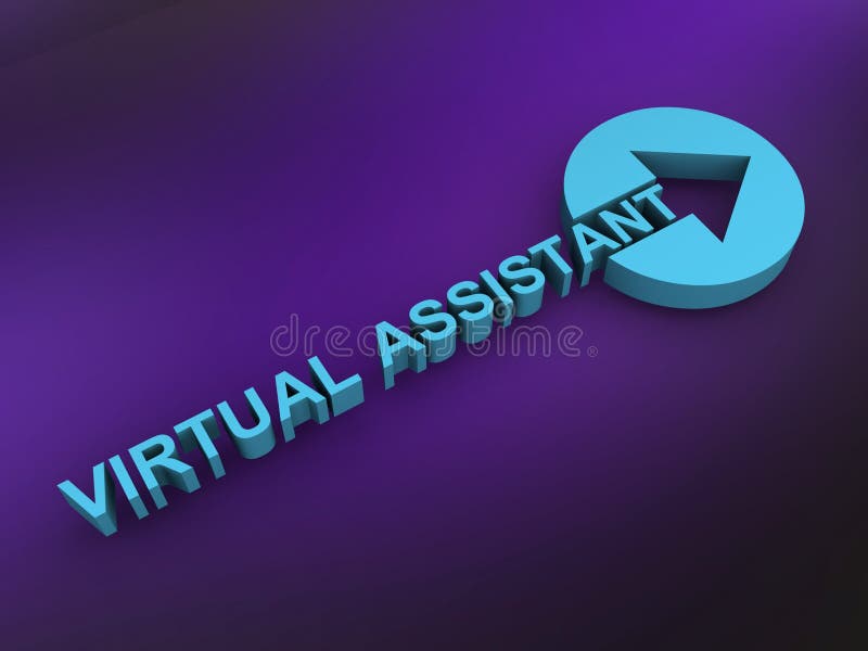 Virtual Assistant Word on Purple Stock Illustration - Illustration of ...
