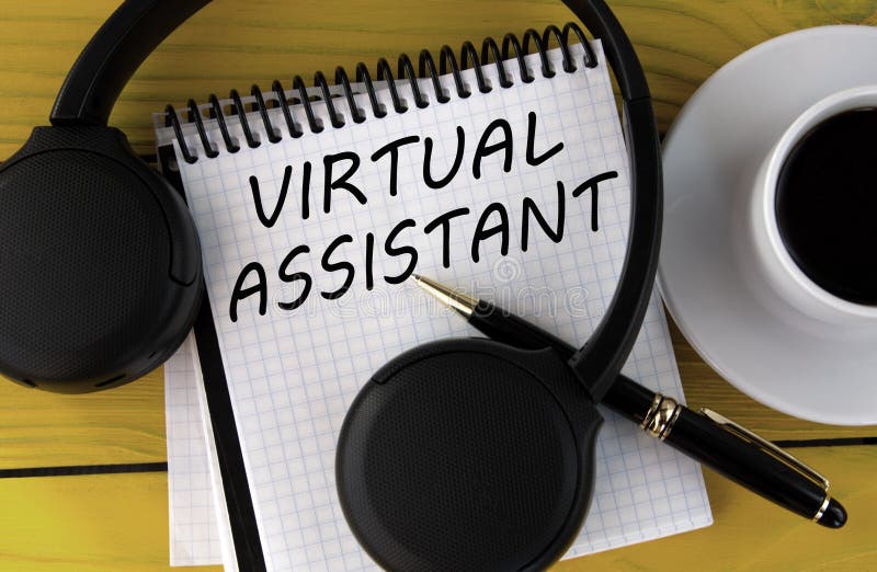 VIRTUAL ASSISTANT - Words on a White Notepad on a Yellow Background ...